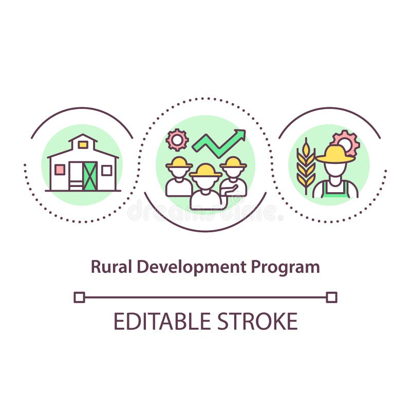 Rural Community Concept Icon Stock Vector - Illustration of community ...