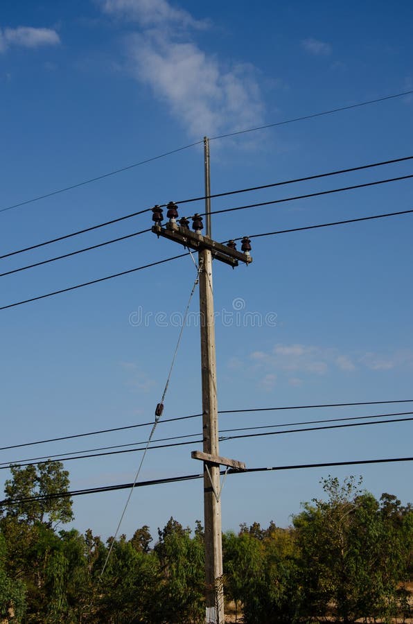 Rural Electrical Post by the Road Stock Image - Image of dioxide ...