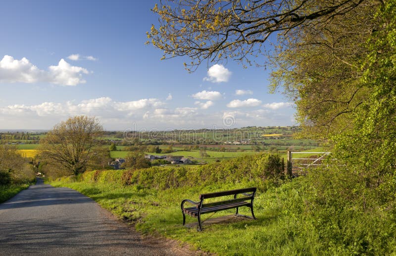 Rural England Scene with Church Stock Photo - Image of british, willow ...