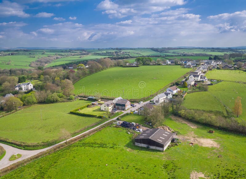 Rural English Farming Town of Ashwater Stock Image - Image of landscape ...