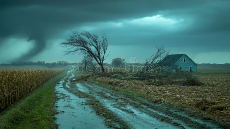 Rural Farmhouse Damaged Storm Tornado Stock Photos - Free & Royalty ...