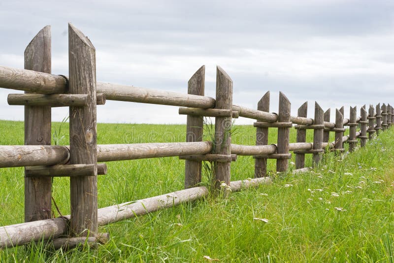 Rural fence in the field stock image. Image of fence, rough - 6236953