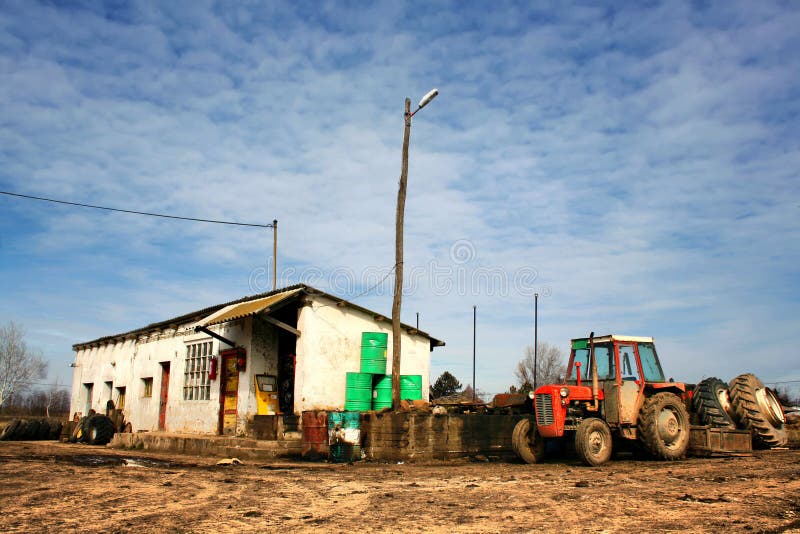 Rural gas station stock image. Image of tractor, white - 23730663