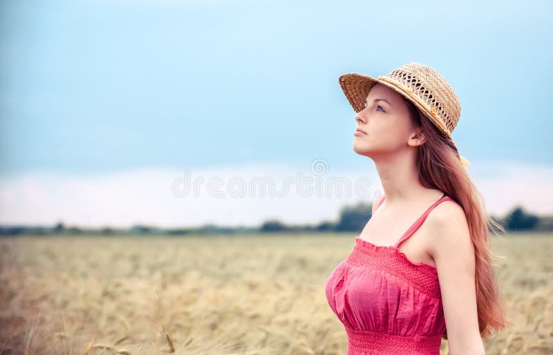 Rural girl in field stock photo. Image of people, fashion - 26000126
