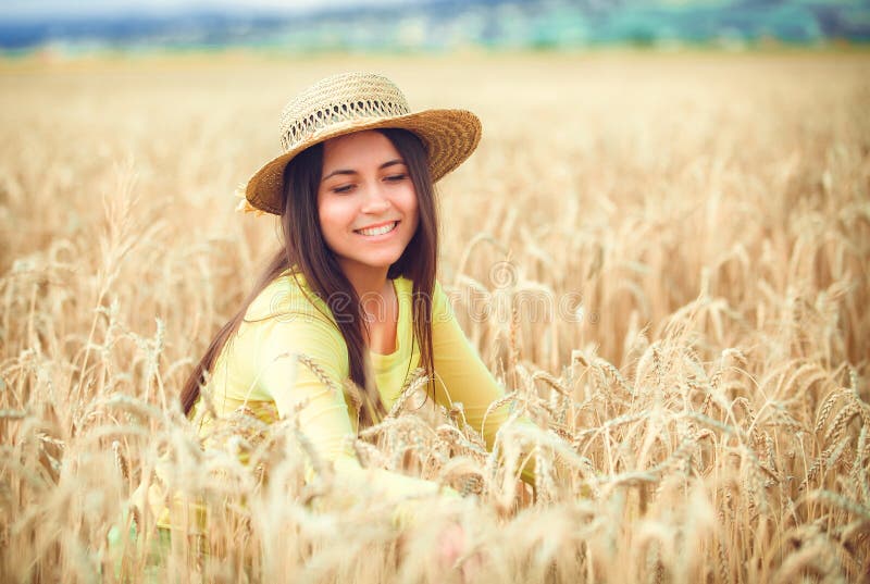 Rural girl in field stock photo. Image of people, caucasian - 42609180