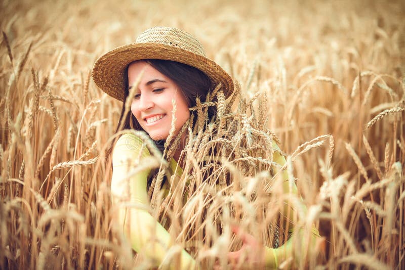 Rural girl in field stock photo. Image of people, caucasian - 42609274