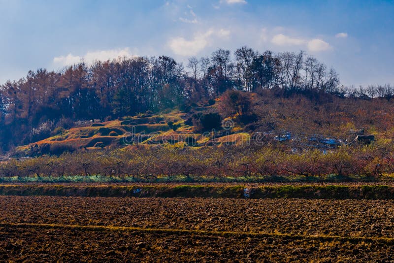 Rural Graveyard on Side of Hill Stock Image - Image of nature, family ...