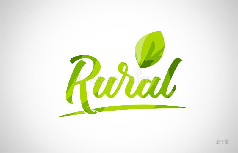 Rural Green Leaf Word on White Background Stock Vector - Illustration ...