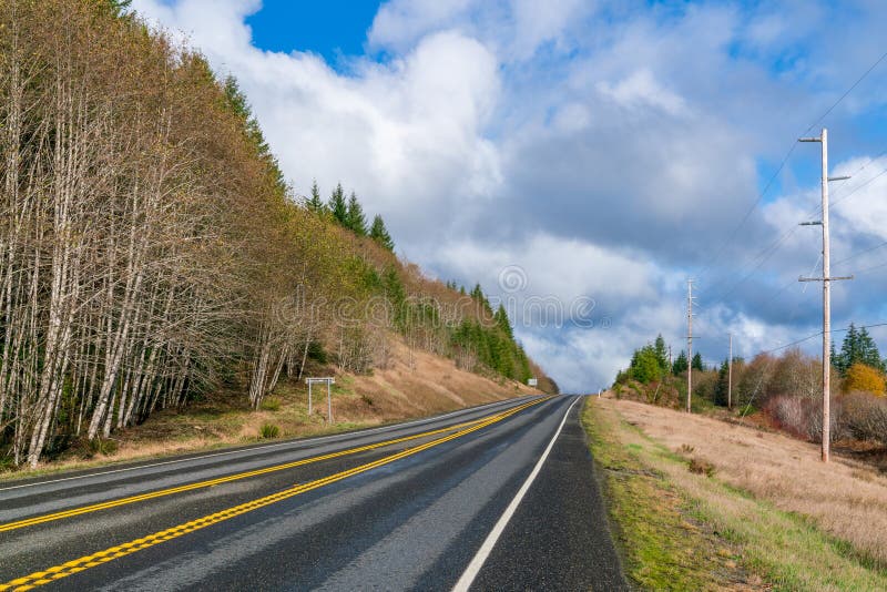 Rural Highway Scene stock image. Image of autumn, highway - 131957617