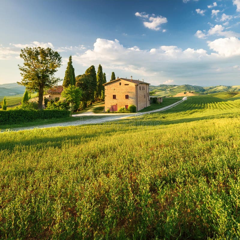 Rural House in Italy, AI Generated Stock Illustration - Illustration of ...