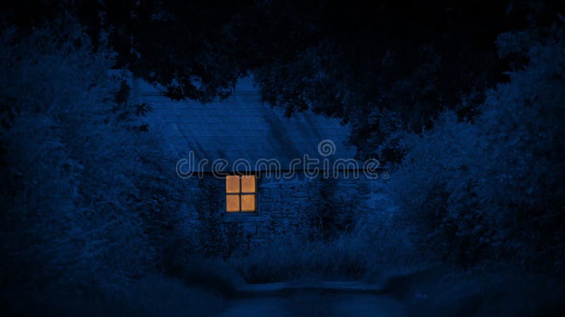 Rural House Light on or Off at Night Stock Footage - Video of light ...