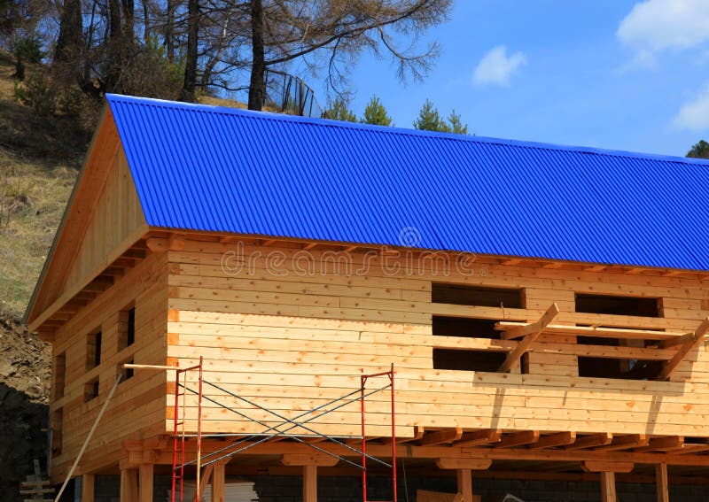 Rural House Under Construction Stock Image - Image of building, place ...