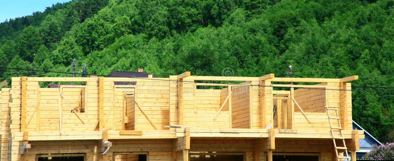 Rural House Under Construction Stock Photo - Image of building, housing ...