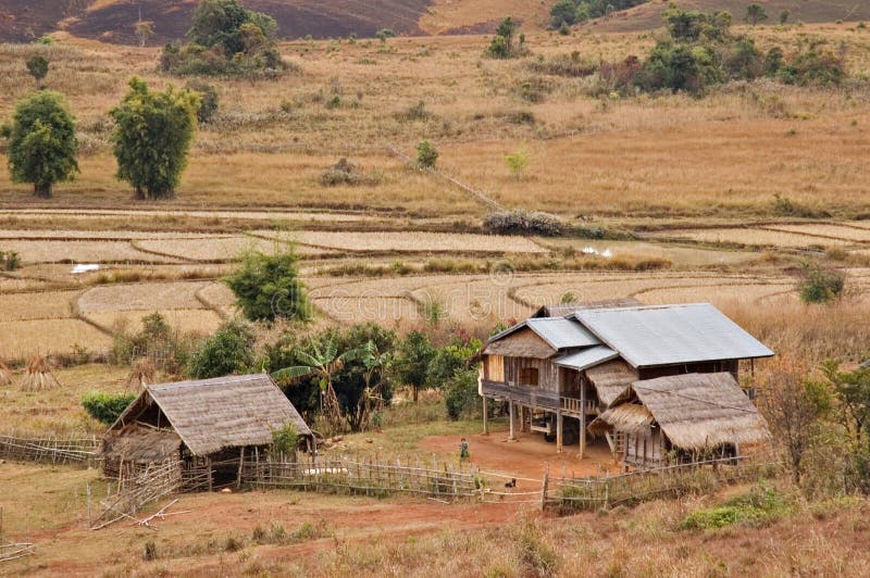 Rural Houses in Xieng Khouang, Laos Stock Photo - Image of xieng, asian ...