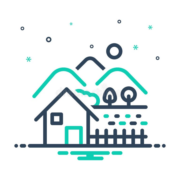 Mix Icon for Rural, Agriculture and Cottage Stock Vector - Illustration ...