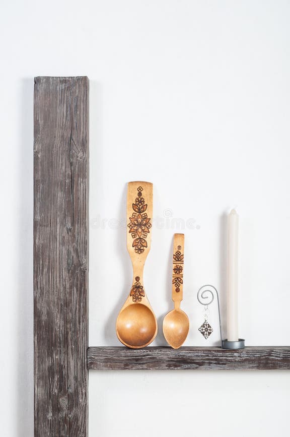 Rural Interior with Wooden Shelf Stock Image - Image of lock, rural ...