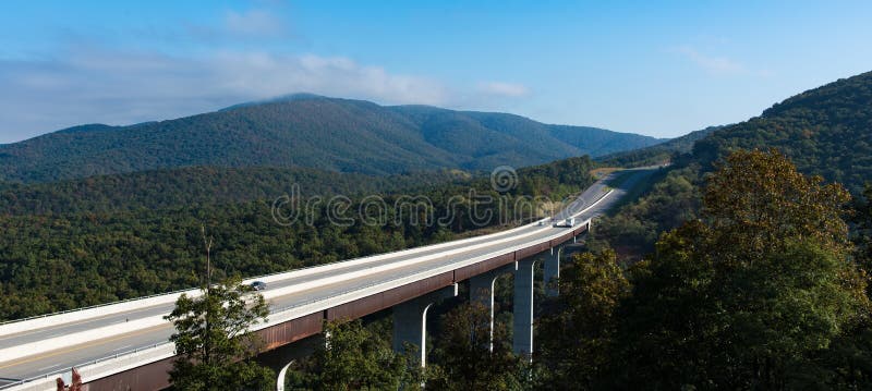 A Rural Interstate Viaduct through a Forest in Virginia Stock Photo ...