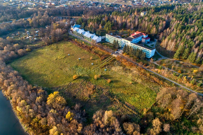 Rural Landscape from the Air. Many Small Rural Houses Stock Image ...