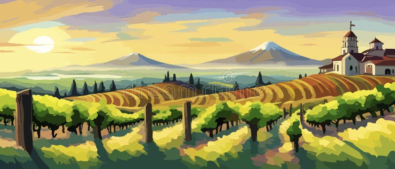 Rural Landscape with a Beautiful View of Distant Fields and Hills ...