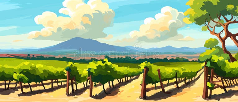 Rural Landscape with a Beautiful View of Distant Fields and Hills ...