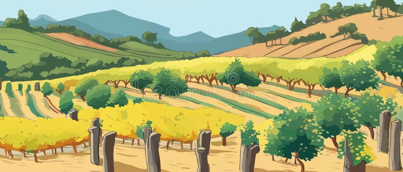 Rural Landscape with a Beautiful View of Distant Fields and Hills ...