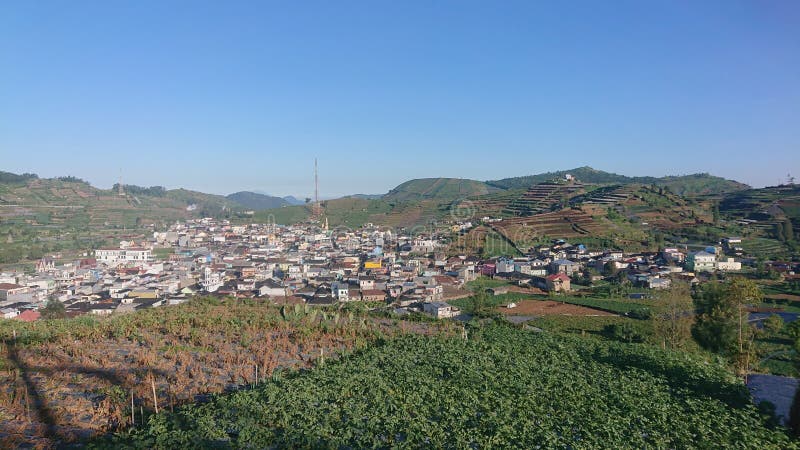 Rural Landscape in Central Java, Dieng Plateau Village. Wonosobo Stock ...
