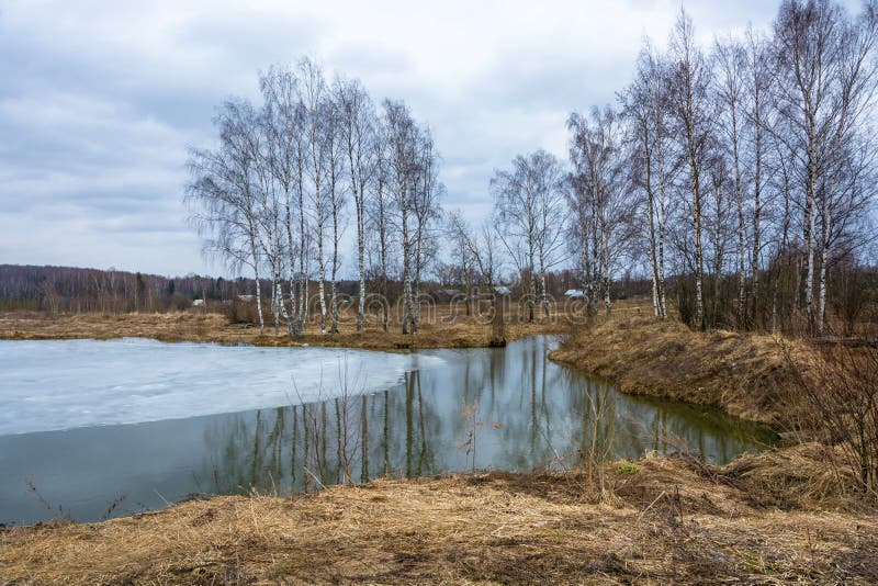 Rural Landscape on a Cloudy Spring Day. Stock Image - Image of scene ...