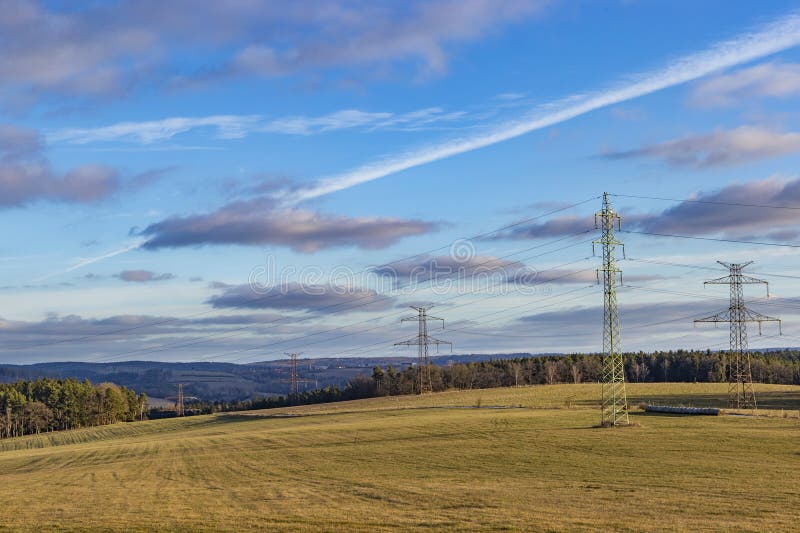 A Rural Landscape on a Cold Winter Evening. Snowless Winter Stock Image ...