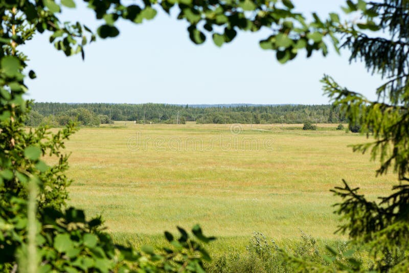 Rural Landscape with Effect of Natural Frame Stock Photo - Image of ...
