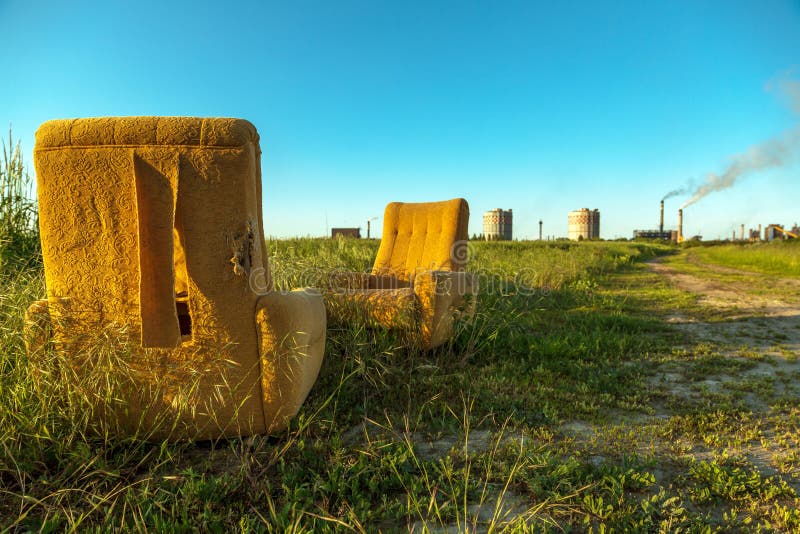 Rural Landscape with Factory Stock Image - Image of electric ...