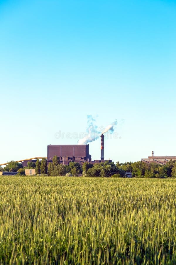 Rural Landscape with Factory Stock Image - Image of station, landscape ...