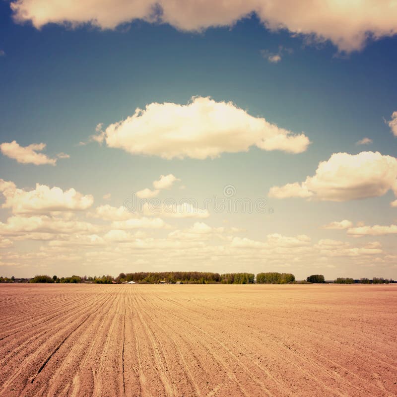 Rural Landscape of Field and Clouds Stock Image - Image of pasture ...