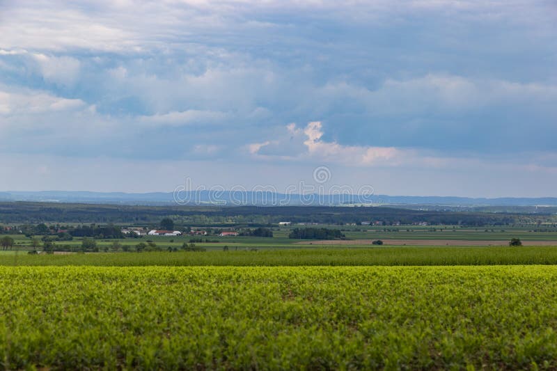 Rural Landscape with Field and Sky Stock Image - Image of landscape ...