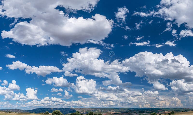 Rural Landscape of Fields, Hills and Stunning Skyscape with Cumulus ...