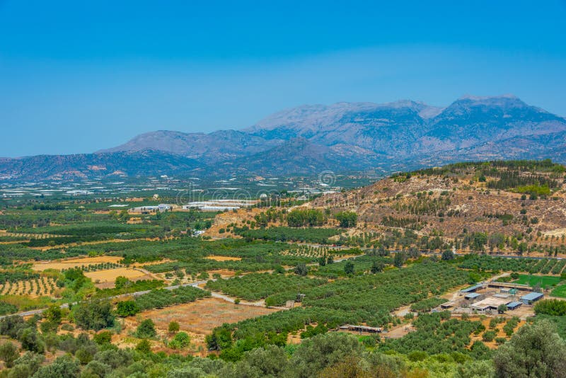 Rural Landscape of Greek Island Crete Stock Photo - Image of farming ...