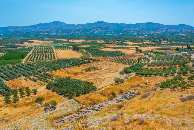 Rural Landscape of Greek Island Crete Stock Image - Image of panorama ...