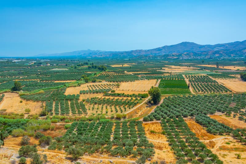Rural Landscape of Greek Island Crete Stock Image - Image of aerial ...