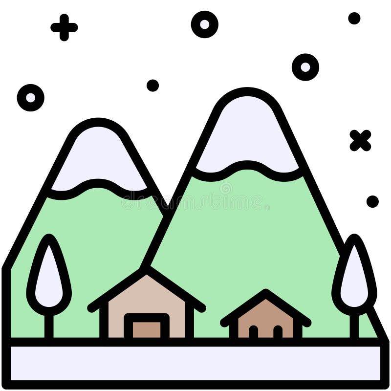 Rural Landscape Icon, Winter City Related Vector Stock Vector ...