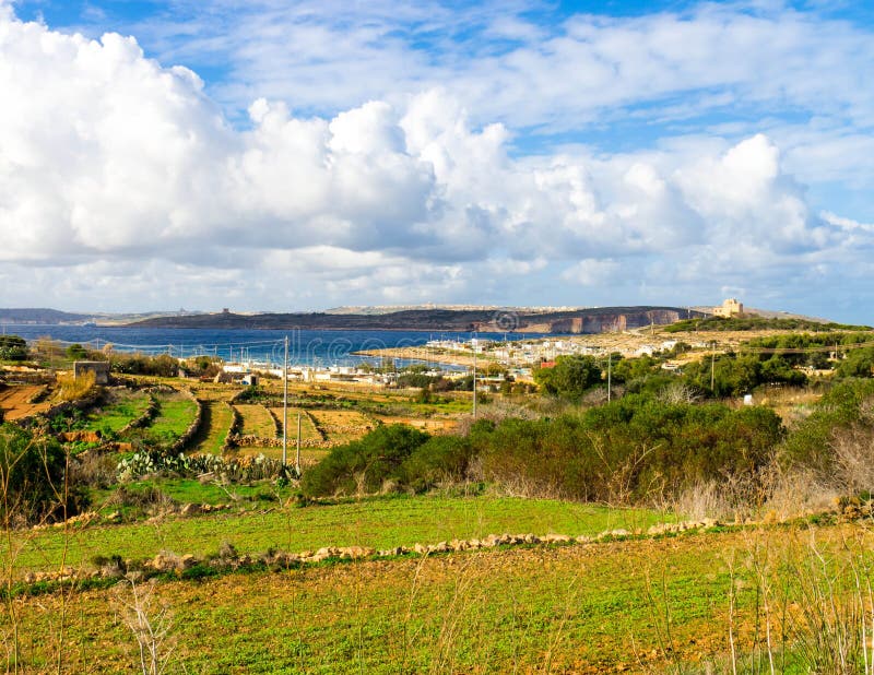 Rural Landscape on Malta. Marfa Peninsula Stock Photo - Image of nature ...