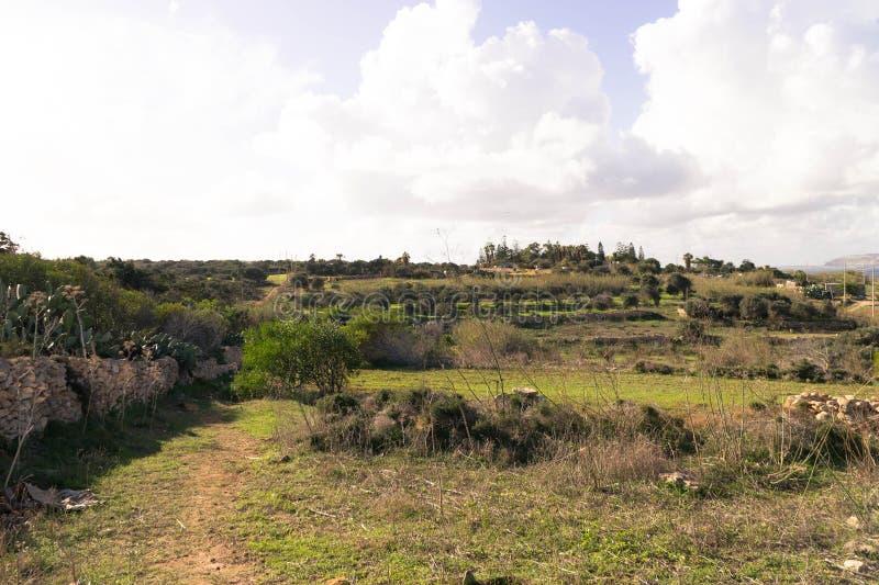 Rural Landscape on Malta. Marfa Peninsula Stock Photo - Image of ...