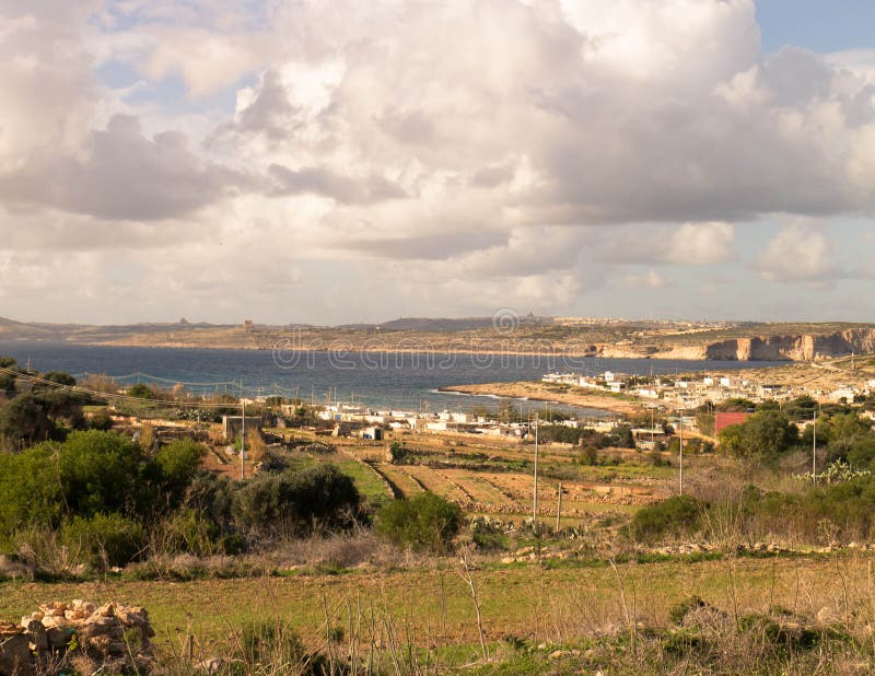 Rural Landscape on Malta. Marfa Peninsula Stock Image - Image of ...