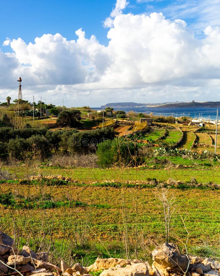 Rural Landscape on Malta. Marfa Peninsula Stock Photo - Image of ...