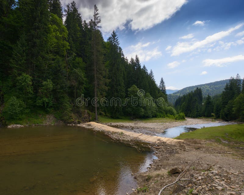 Rural Landscape with Mountain River Stock Photo - Image of landscape ...