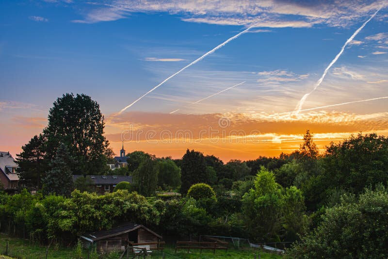 Rural Landscape in the Netherlands Stock Photo - Image of park, clouds ...