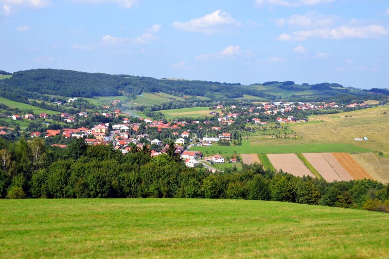 Vineyard and Small Village in Alsace - France Stock Photo - Image of ...