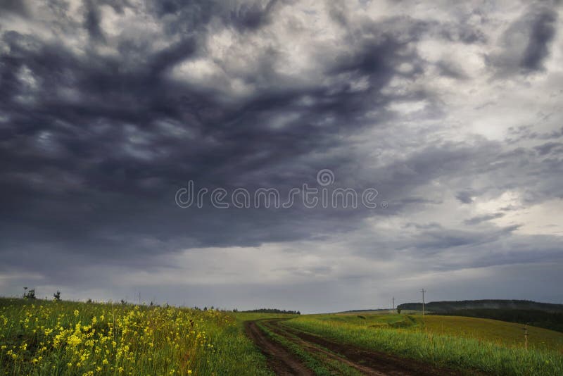 Rural Landscape with the Storm Sky Stock Photo - Image of cloud, nature ...