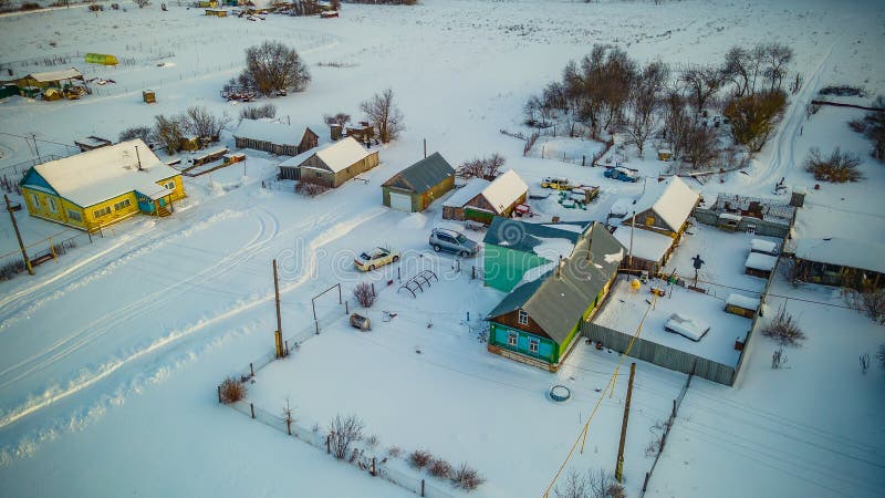 Rural Landscape in Winter from a Height Stock Image - Image of property ...