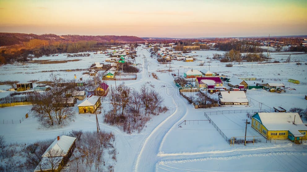 Rural Landscape in Winter from a Height Stock Image - Image of nature ...