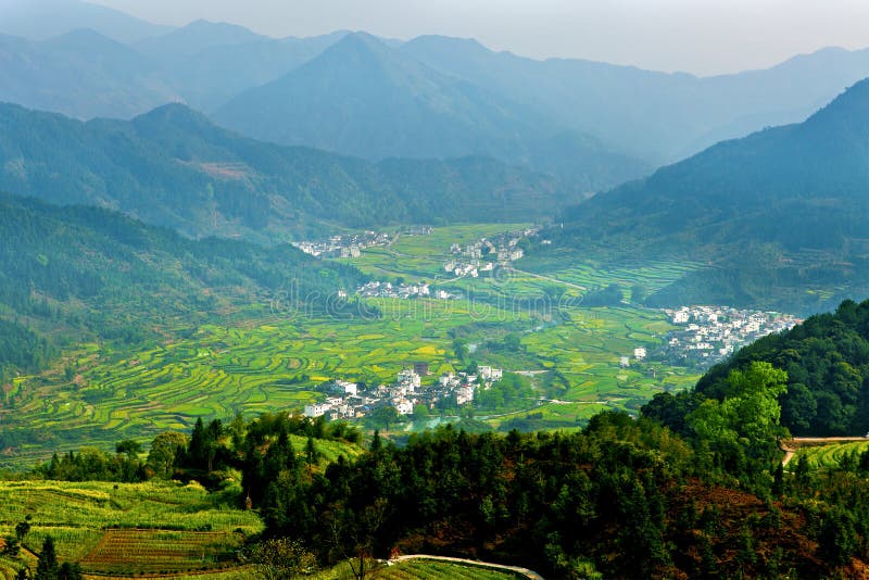 Rural Landscape in Wuyuan, Jiangxi Province, China. Stock Photo - Image ...