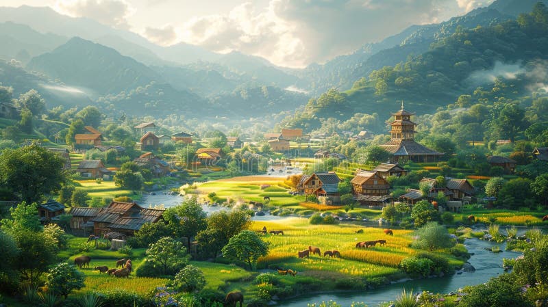 Rural Life is a Harmonious Dance with the Natural World, Where Farms ...